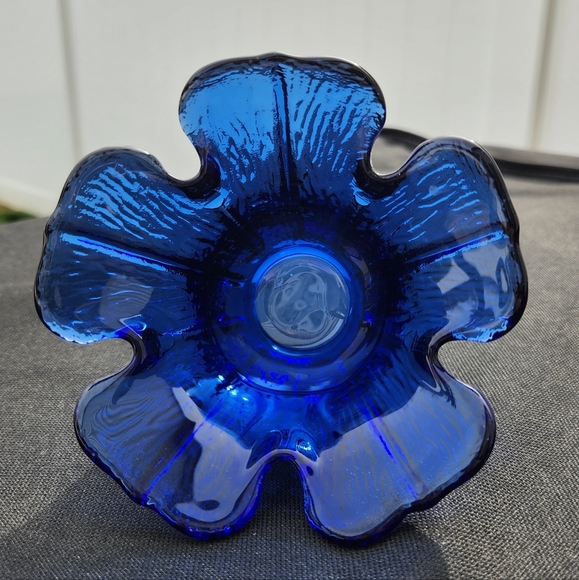 Accents | Vintage Cobalt Blue Daisy Votive Holder | Poshmark